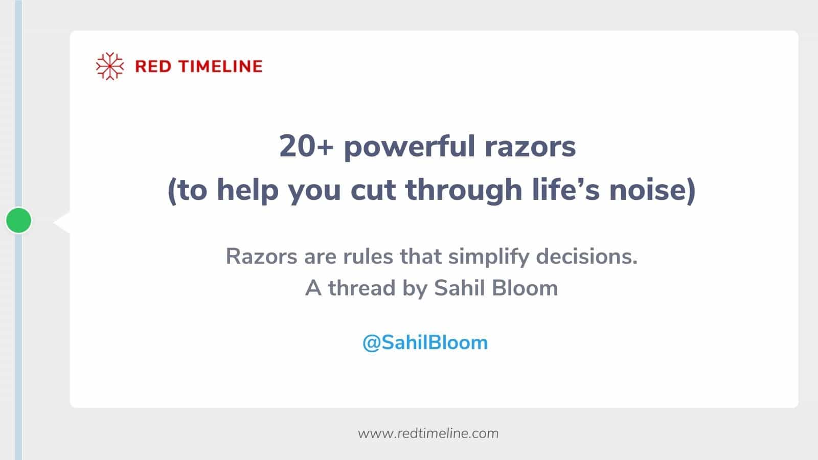 20+ powerful razors (to help you cut through life’s noise) - Red Timeline